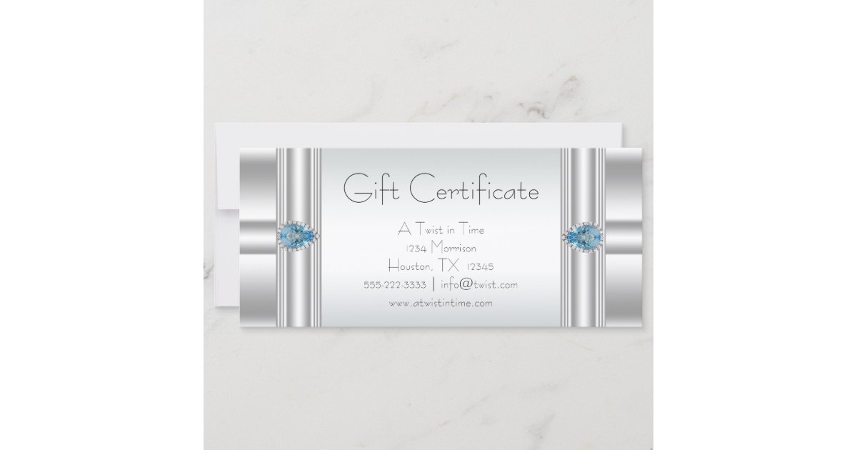 Gift Certificate Blue Business Gift Certificates | Zazzle