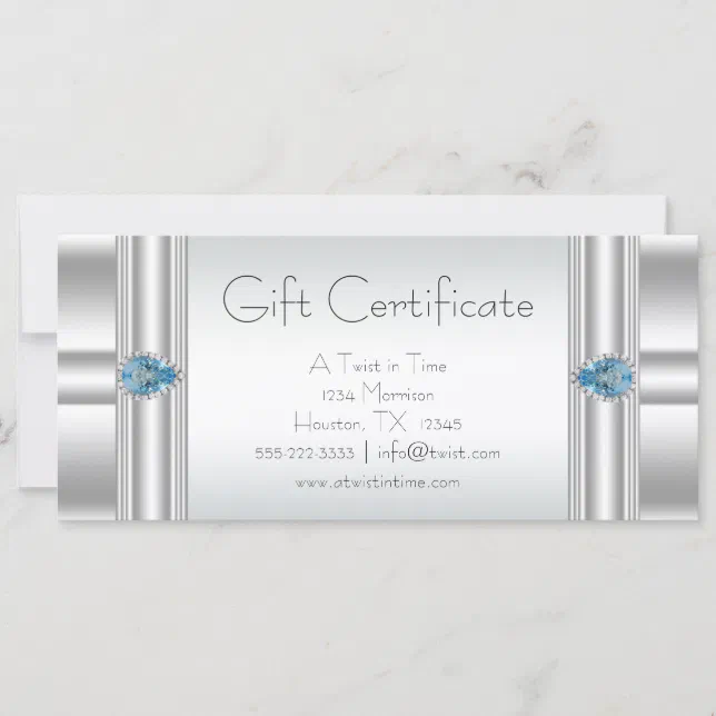 Gift Certificate Blue Business Gift Certificates | Zazzle