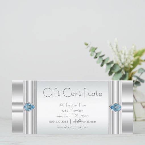 Gift Certificate Blue Business Gift Certificates | Zazzle
