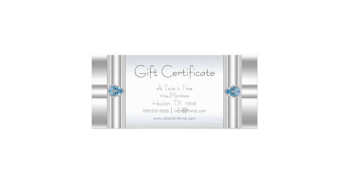 Gift Certificate Blue Business Gift Certificates | Zazzle.com