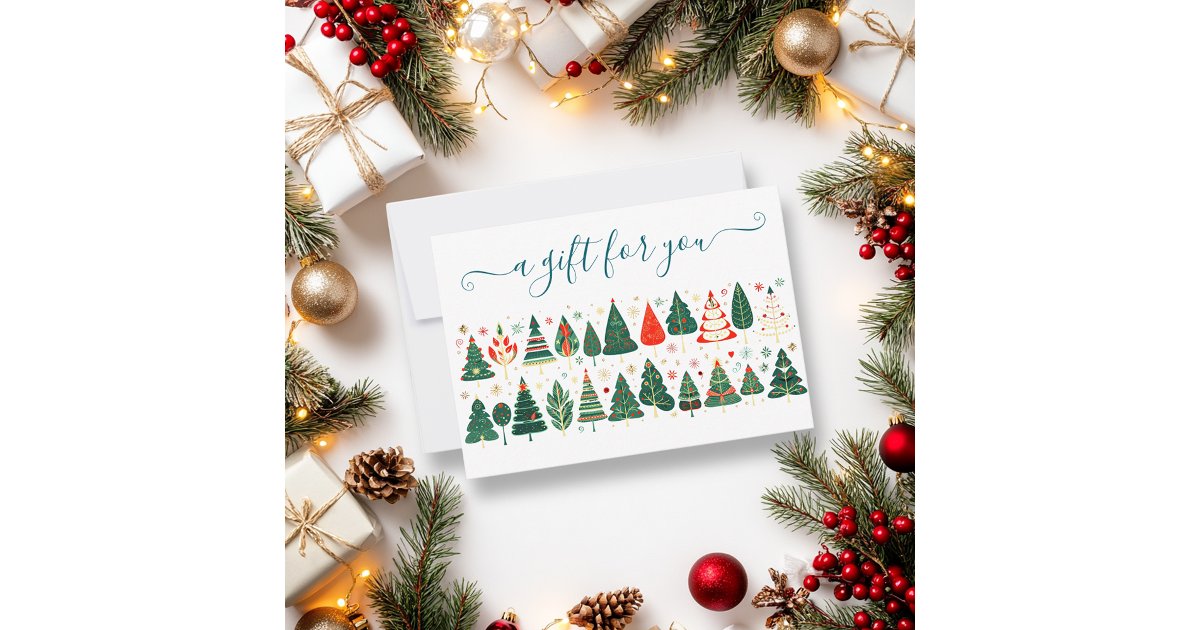 Gift Certificate Christmas Tree Scandinavian Invitation | Zazzle
