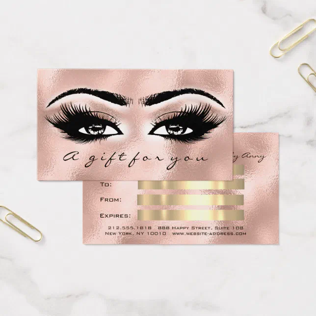 Gift Certificate Glass Blush Lash Extension Makeup | Zazzle