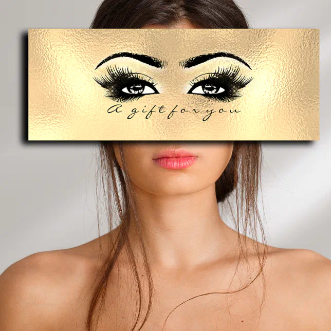 Gift Certificate Glass Gold Lashes Eyes Makeup | Zazzle