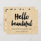 Gift certificate gold glitter sparkle hello script | Zazzle