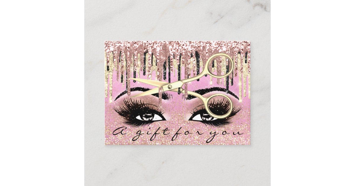 Gift Certificate Hairdresser Glitter Gold Makeup | Zazzle