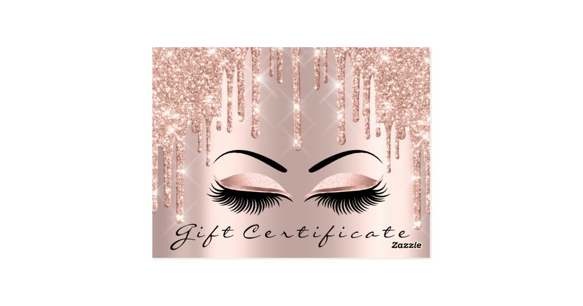 Gift Certificate Lashes Eyes Makeup Artist Brows Postcard | Zazzle.com