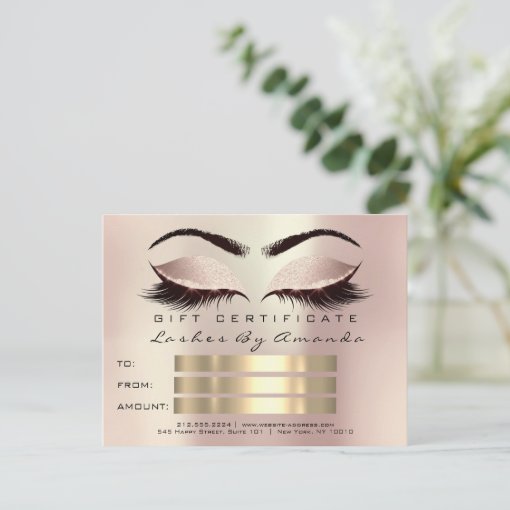 Gift Certificate Microblading Cosmetologist Lashes Postcard | Zazzle