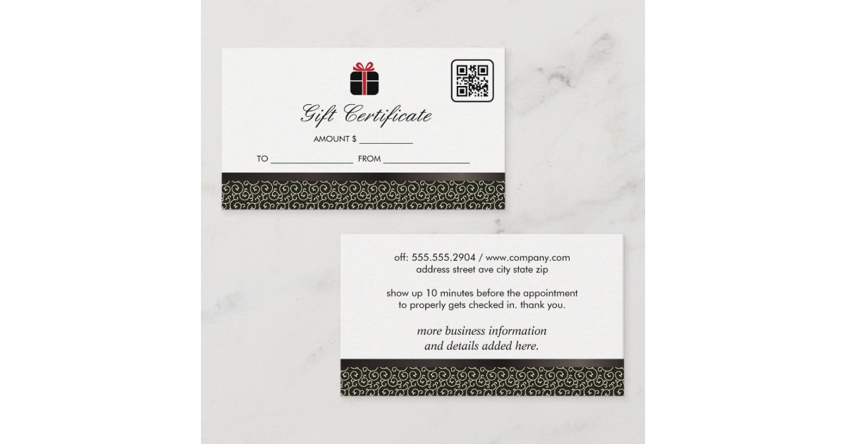 Gift Certificate | QR Code | Zazzle
