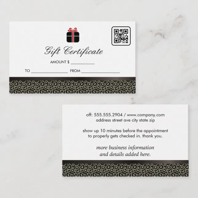 Gift Certificate | QR Code | Zazzle