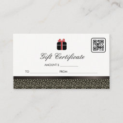 Gift Certificate | QR Code | Zazzle