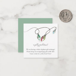 Gift Exchange Details Insert Note Card | Zazzle