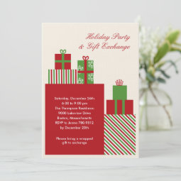 Gift Exchange Holiday Party Invitation | Zazzle
