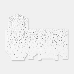 Gift/Favor Box in White & Silver Stars | Zazzle
