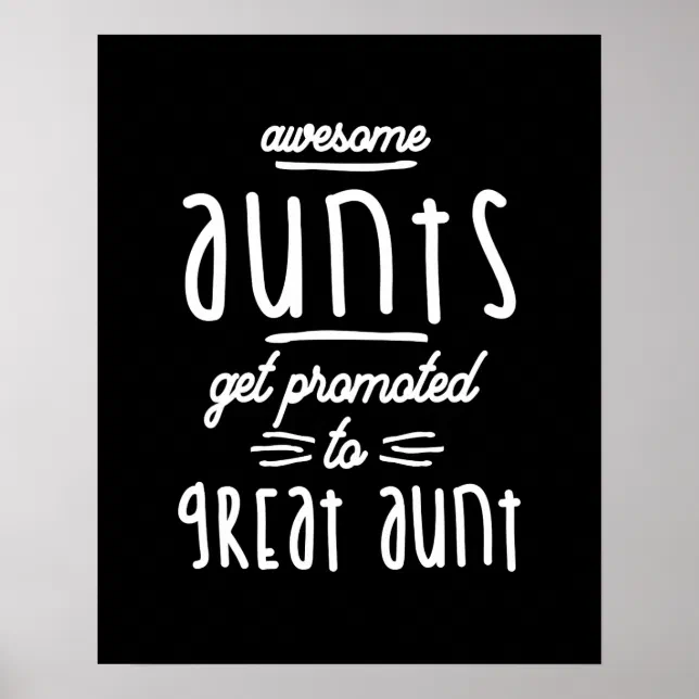 Gift for 1st Time Great Aunt - Great Aunts Poster | Zazzle