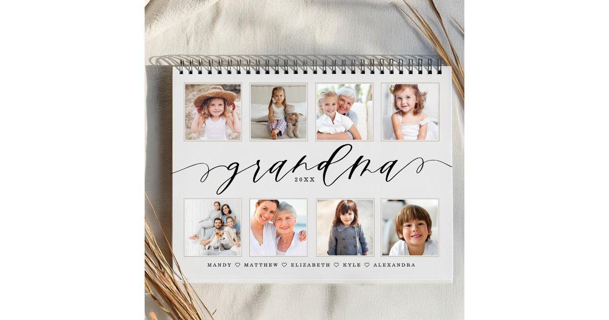 Gift for Grandma | Grandchildren Family Photos Calendar | Zazzle