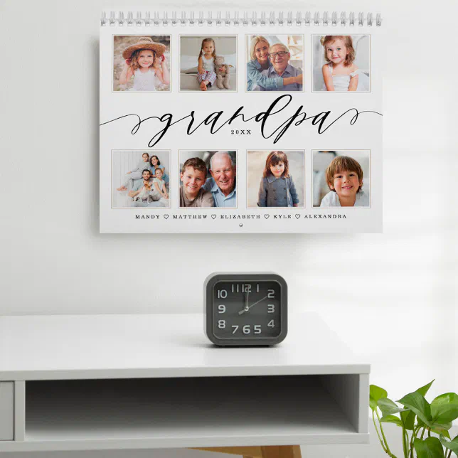 Gift for Grandpa | Grandchildren Family Photos Calendar | Zazzle