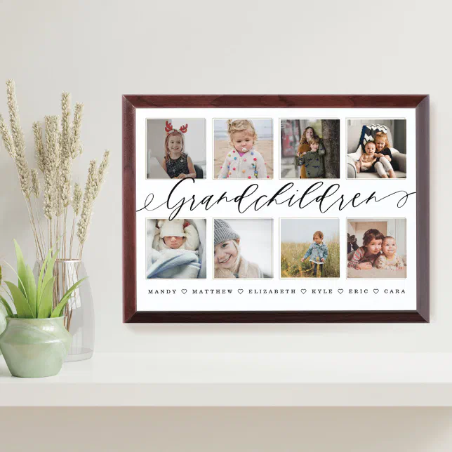 Gift for Grandparents Grandchildren Photo Collage Award Plaque | Zazzle