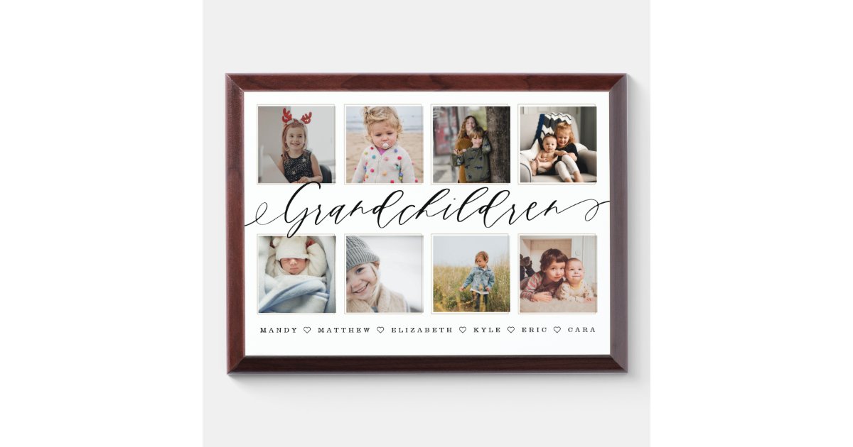 Gift for Grandparents Grandchildren Photo Collage Award Plaque | Zazzle