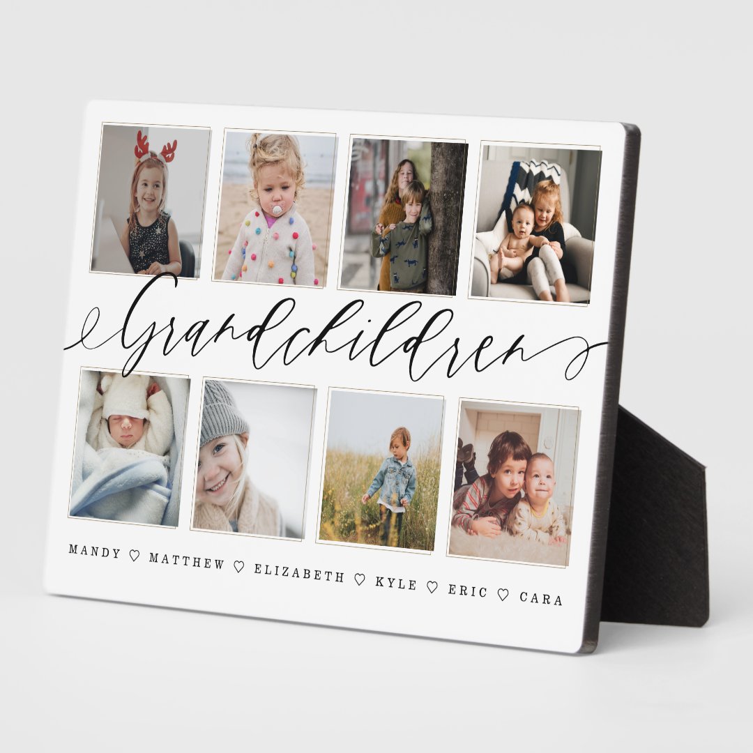 Gift for Grandparents Grandchildren Photo Collage Plaque | Zazzle