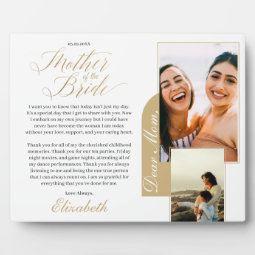 Gift for Mother of The Bride | Photo & Message Plaque | Zazzle