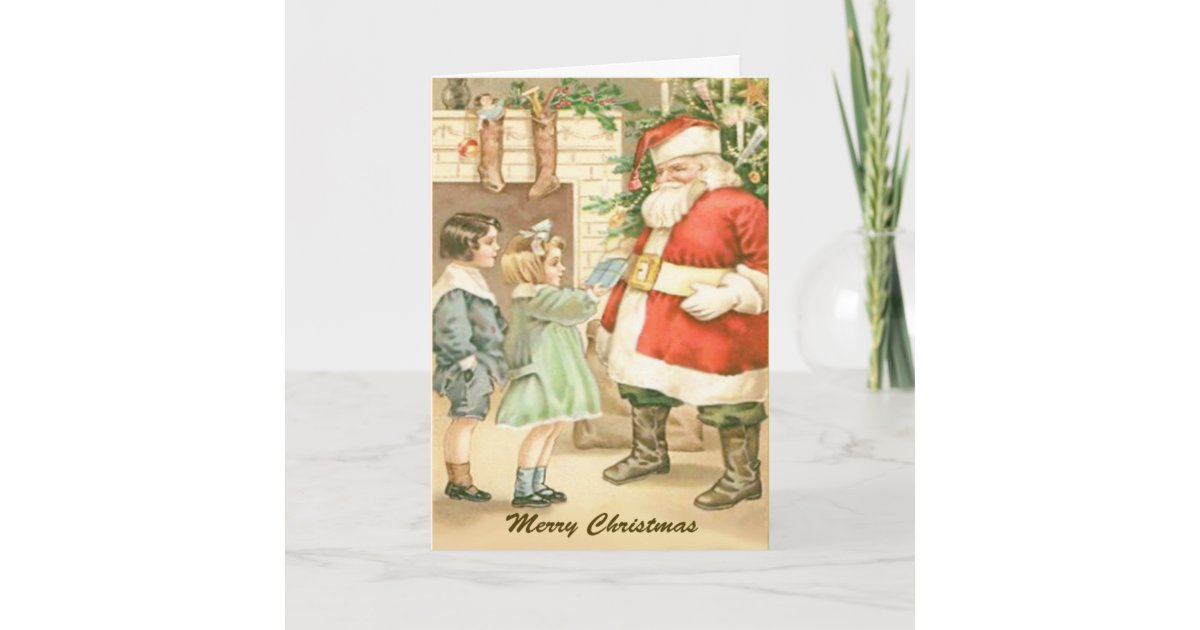 Gift Giving Santa Greeting Card | Zazzle