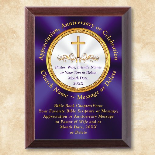 Gift Ideas for Pastors Appreciation, Anniversary Award Plaque | Zazzle