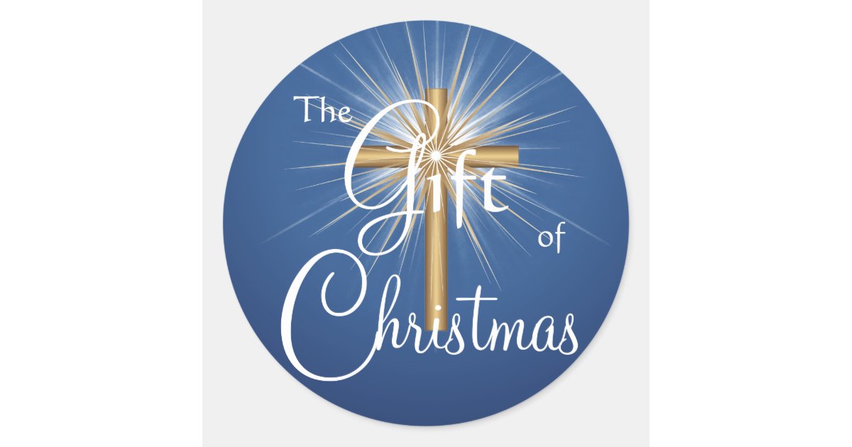 Gift of Christmas Cross stickers | Zazzle