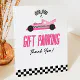 Gift Parking Pink Race Car Party Table Pedestal Sign | Zazzle