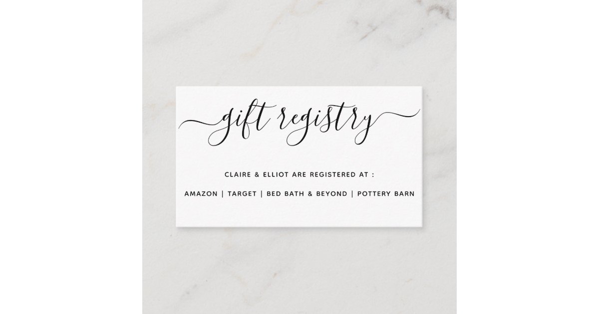 Gift registry card template | Zazzle