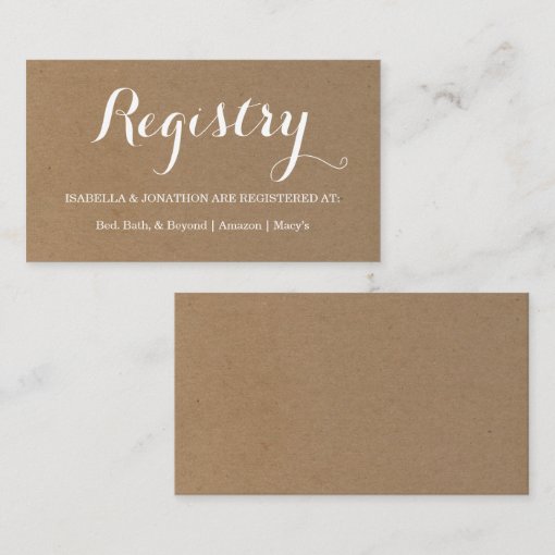 Gift Registry Enclosure Card | Zazzle
