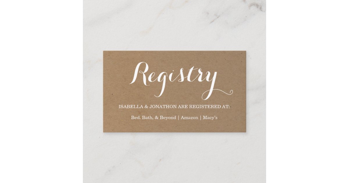 Gift Registry Enclosure Card | Zazzle