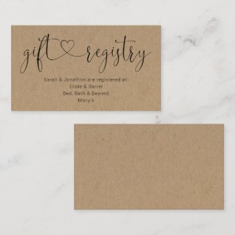 Gift Registry Insert / Enclosure for Invitation | Zazzle