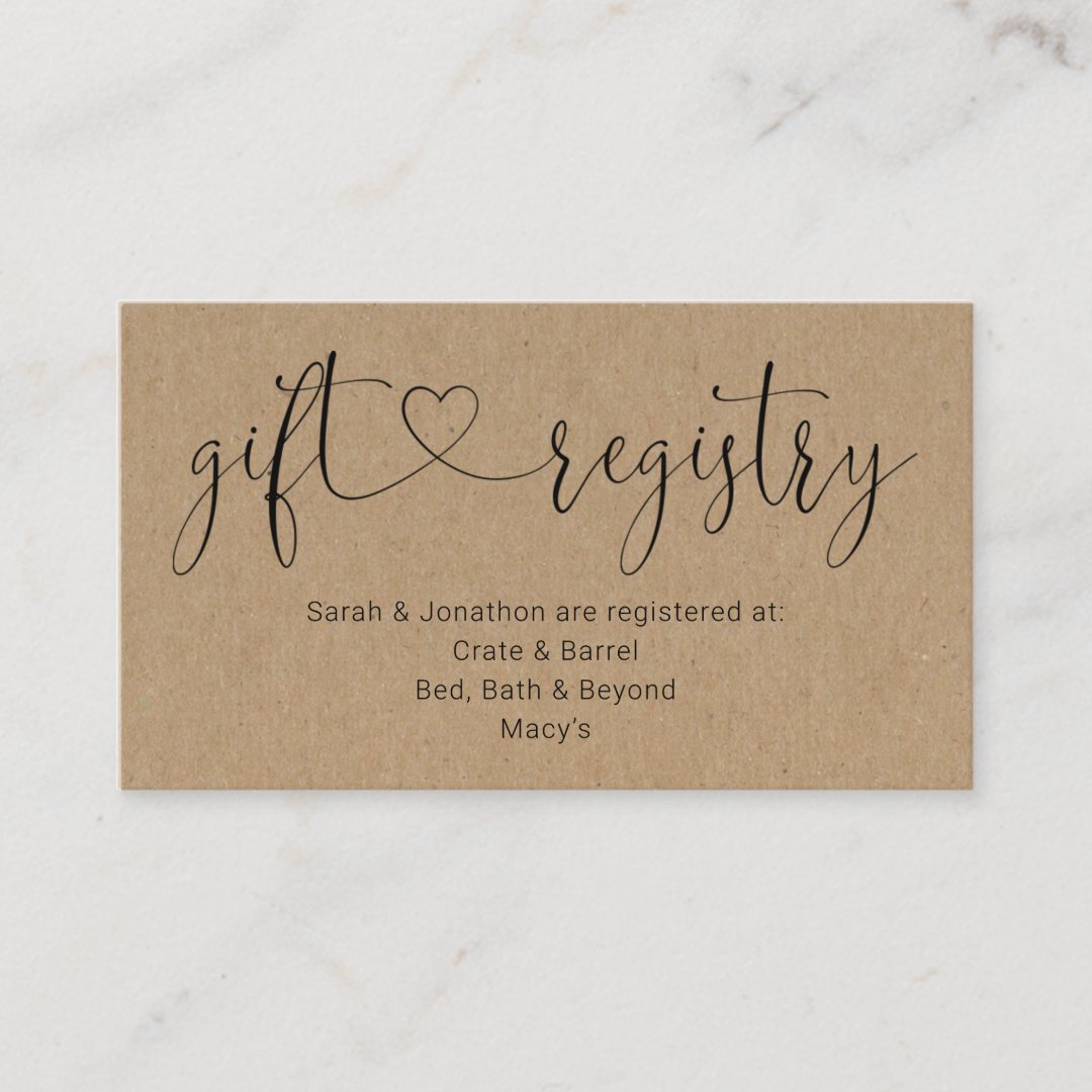 Gift Registry Insert / Enclosure for Invitation | Zazzle