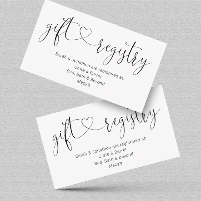 Gift Registry Insert / Enclosure for Invitation | Zazzle