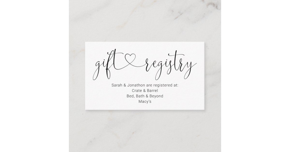 Gift Registry Insert / Enclosure for Invitation | Zazzle.com