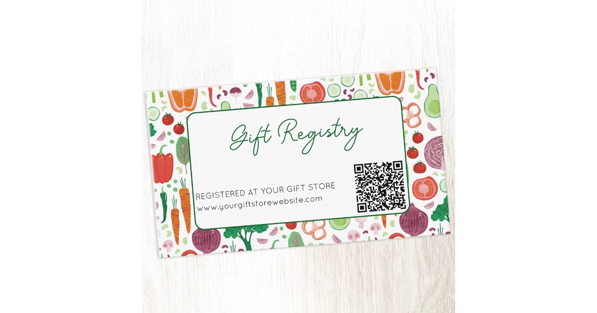 Gift Registry QR Code Farmers Market Baby Shower Enclosure Card | Zazzle