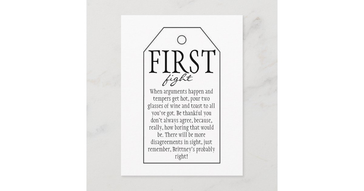 Gift Tag for Wine Bottle - First Fight Postcard | Zazzle
