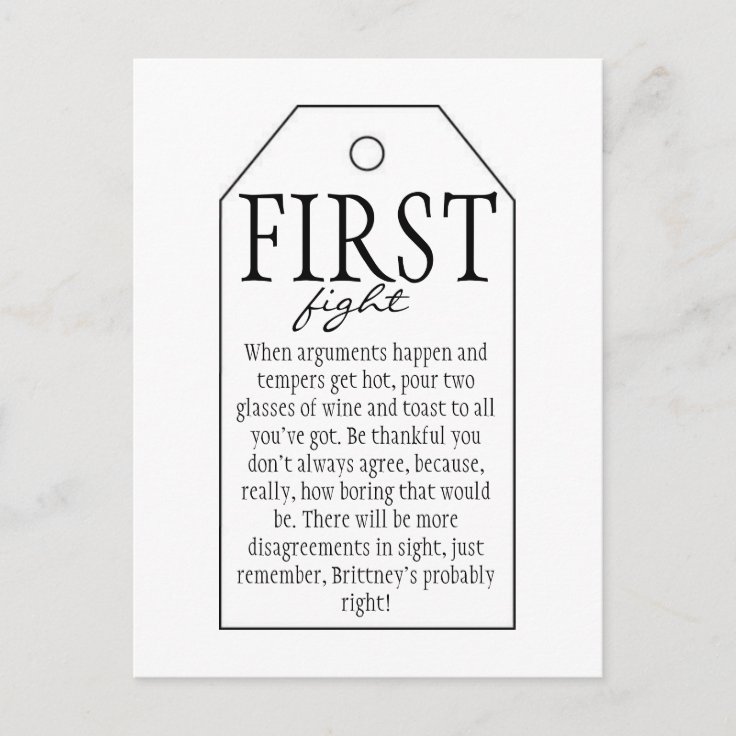 Gift Tag for Wine Bottle - First Fight Postcard | Zazzle