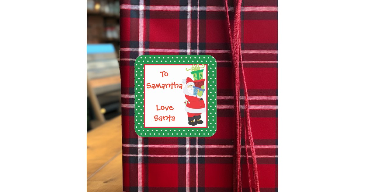 Gift Tag From Santa Personalized Custom | Zazzle