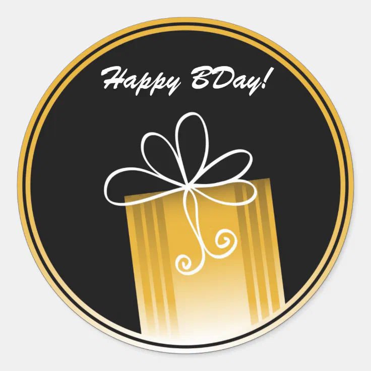 Gift Tag Happy Birthday Sticker | Zazzle