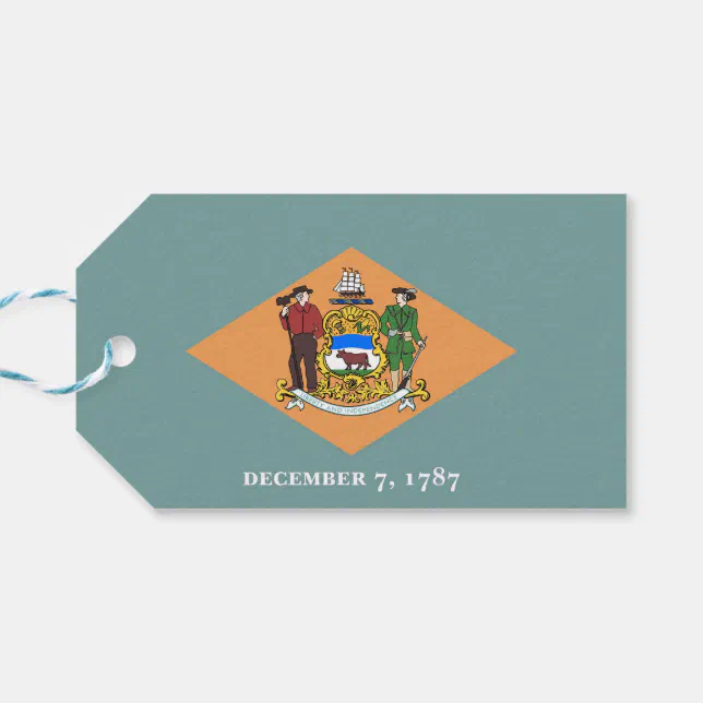 Gift Tag with Flag of Delaware State, USA | Zazzle
