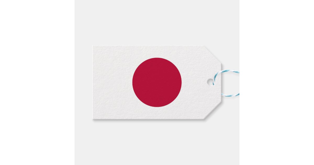 Gift Tag with Flag of Japan | Zazzle