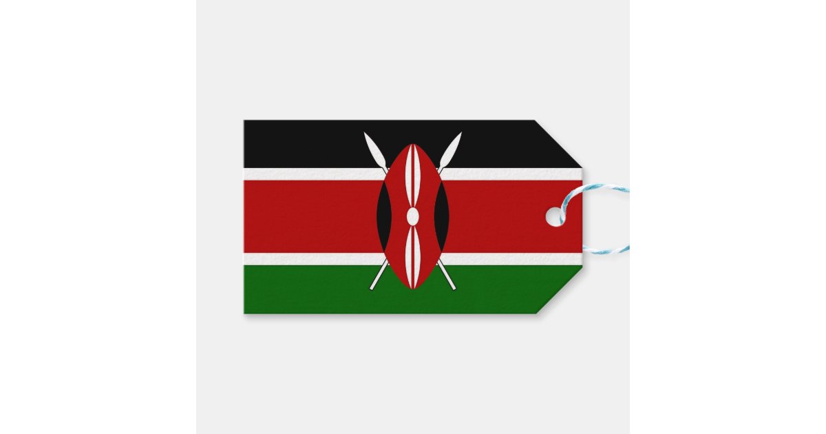 Gift Tag with Flag of Kenya | Zazzle