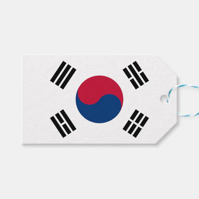 Gift Tag with Flag of South Korea | Zazzle