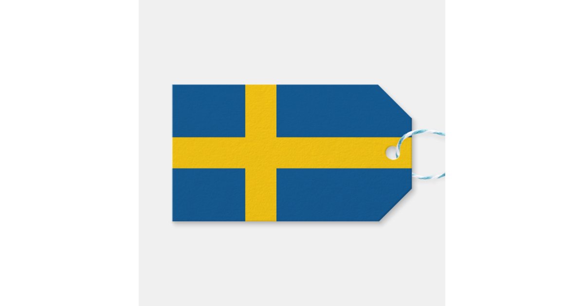 Gift Tag with Flag of Sweden | Zazzle