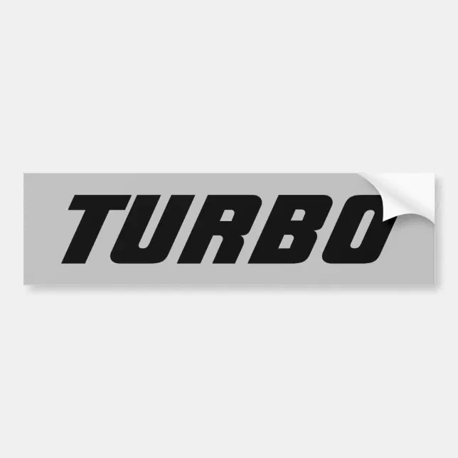 Gift "TURBO" charged power diesel car truck Bumper Sticker | Zazzle