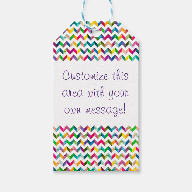 Gift Wrap - Rainbow Chevron Pattern (1) Gift Tags | Zazzle