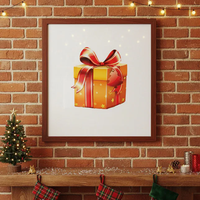 Gift Wrapped Present Poster | Zazzle