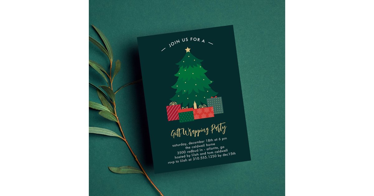 Gift Wrapping Christmas Party Holiday Invitation | Zazzle