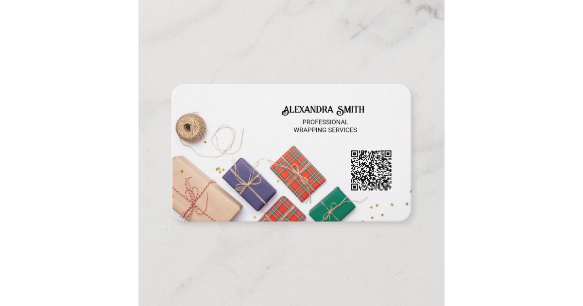 Gift Wrapping Custom QR Business Card | Zazzle